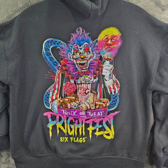 Six Flags | Shirts | Six Flags Fright Fest Hoodie Mens Trick Or Treat ...